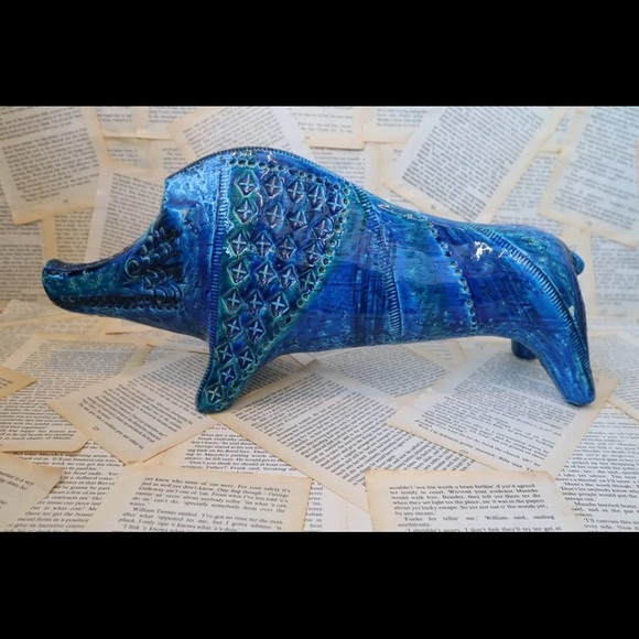 Bitossi | Accents | Aldo Londi Bitossi Blue Boar | Poshmark